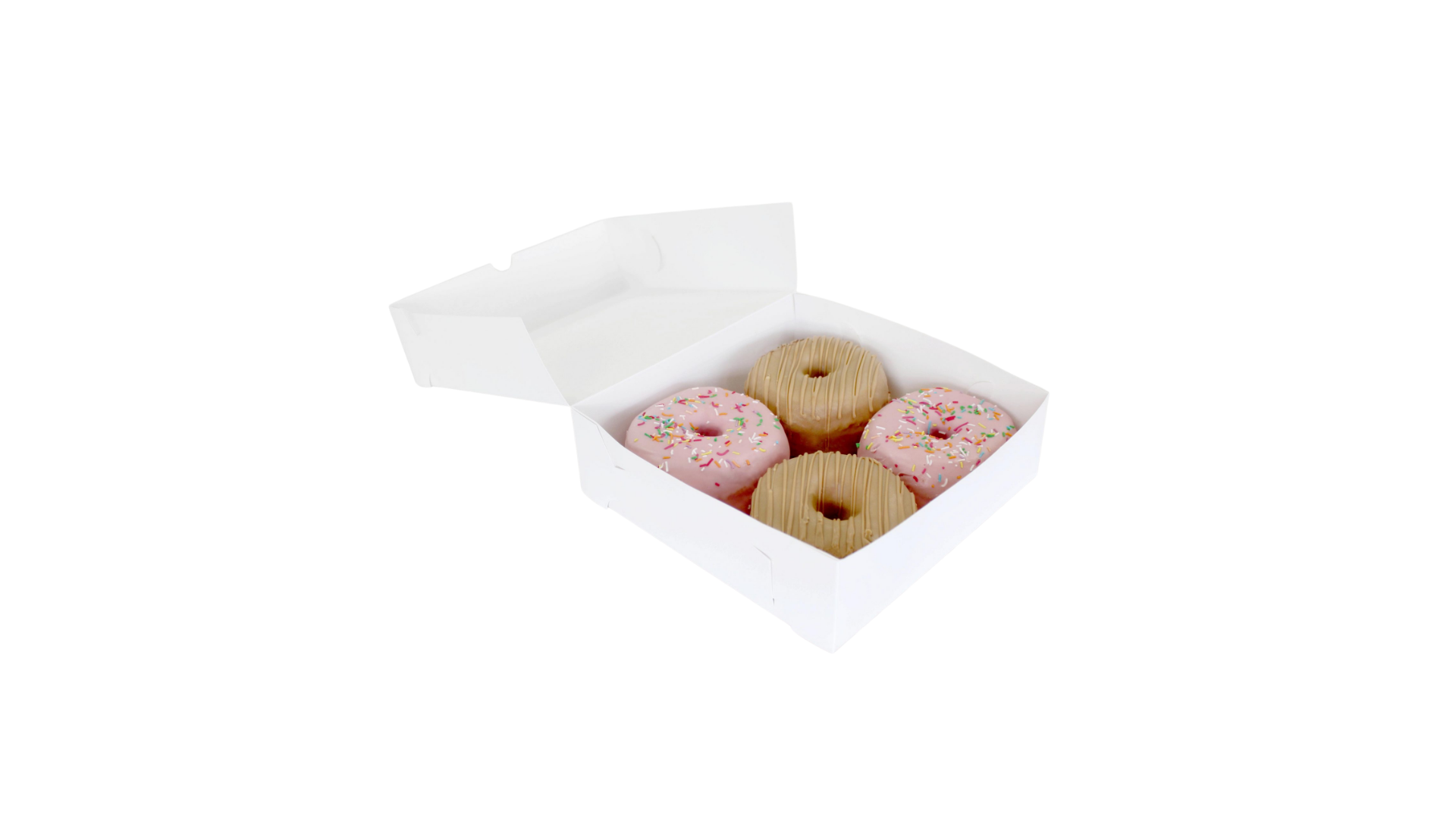 Donut Box 4 Pack - 21x21cm + 6.5cm - Byars Packaging