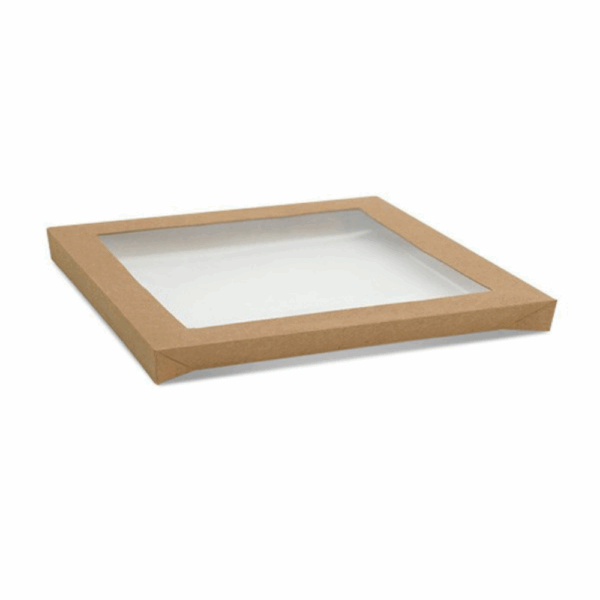 Catering Tray Lid PLA Window - Bioboard - Small - Byars Packaging