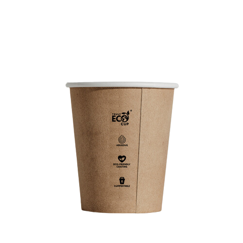Compostable Coffee Cup Single Wall - Brown - 8oz - Truly Eco - Byars ...