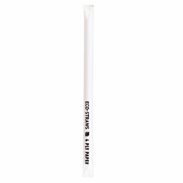 Paper Straws Individually Wrapped - Jumbo 8mm - Byars Packaging