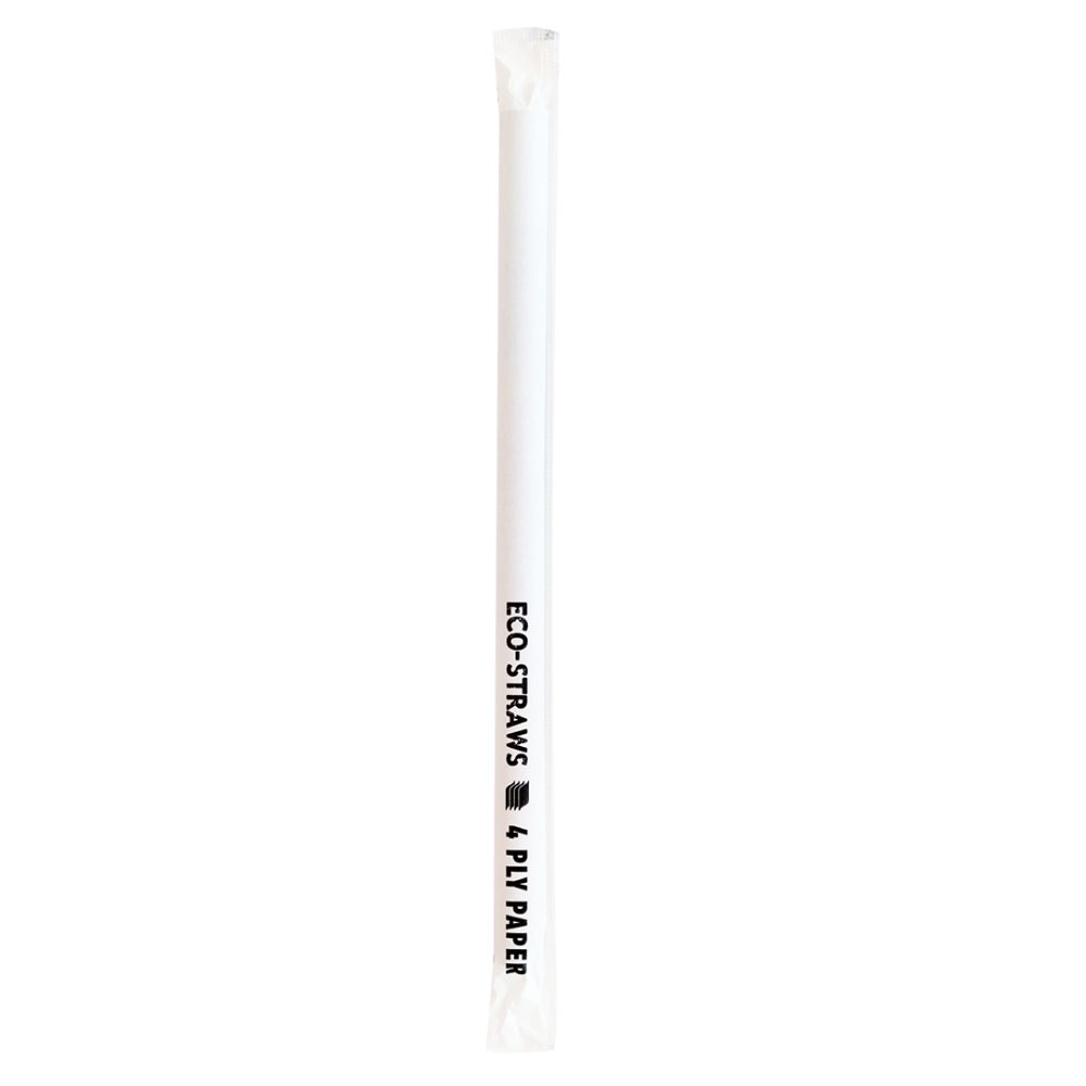 Paper Straws Individually Wrapped - Jumbo 8mm - Byars Packaging