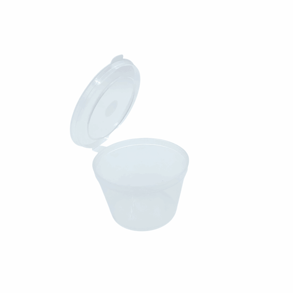 Round Plastic Container With Hinged Lid - 70ml - Byars Hospitality ...